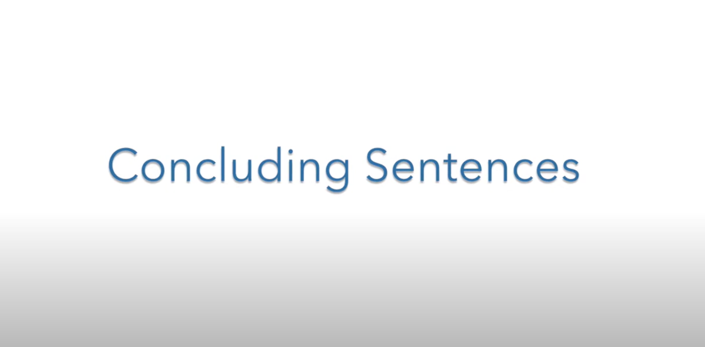 Concluding Sentences - Literacy How