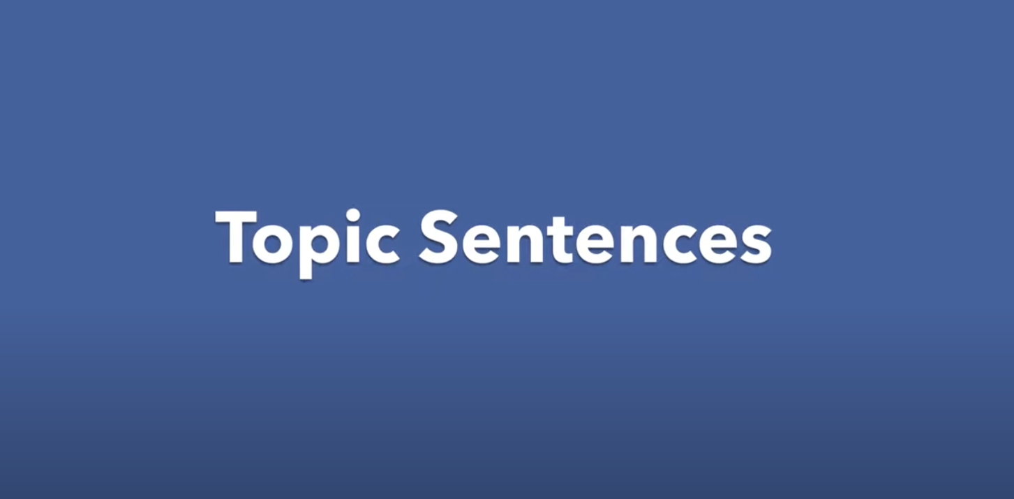 Topic Sentences - Literacy How